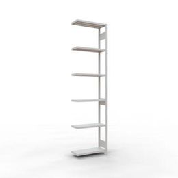 SCHULTE LAGERTECHNIK Fachbodenregal-Stecksystem MULTIplus 250, Grundregal, L&auml;ngenriegel, 3000x750x300 mm, 7 B&ouml;den, lichtgrau