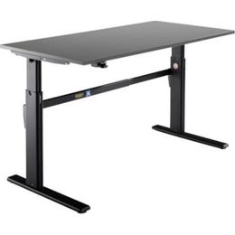 Sch&auml;fer Shop Sch&auml;fer Shop Select Schreibtisch, elektrisch h&ouml;henverstellbar, Rechteck, C-Fu&szlig;, B 1600 x T 800 x H 725-1185 mm, graphit/schwarz