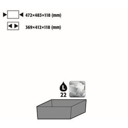 Bodenauffangwanne Stawa-R f&uuml;r ASECOS Chemikalienschr&auml;nke der CS und CX Serie, Stahlblech, B 472 x T 483 x H 118 mm, 22 l