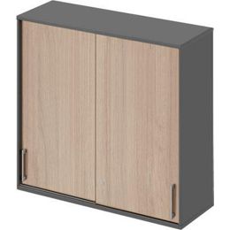 Sch&auml;fer Shop Sch&auml;fer Shop Genius Aufsatz-Schiebet&uuml;renschrank TETRIS WOOD, 3 OH, B 1200 mm,graphit/Eiche
