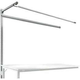 Manuflex Aufbauportal m. Ausleger, Ansatztisch STANDARD Arbeitstisch/Werkbank UNIVERSAL/PROFI, 2000 mm, alusilber