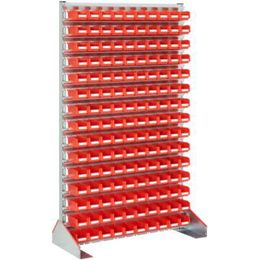 St&auml;nderregal einseitig, B 1130 x T 500 x H 1885 mm, 150 x 0,7 l, rot