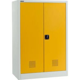 Sch&auml;fer Shop Sch&auml;fer Shop Select Umweltschrank, B 950 x T 500 x H 1585 mm, 3 Wannen &agrave; 18 Liter, lichtgrau/goldgelb