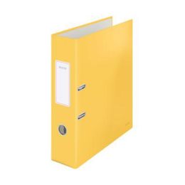 Leitz&reg; Ordner 180&deg; Cosy, A4, 180&deg;-Pr&auml;zisionsmechanik, Schreibschild & Griffloch, R&uuml;ckenbreite 80 mm, gelb