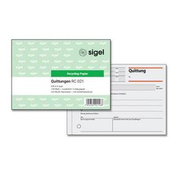 Sigel&reg; Quittung RC021, DIN A6 quer, 100 Blatt, Recyclingpapier mit Sicherheitsdruck