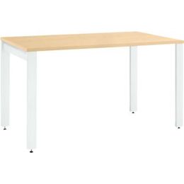 Sch&auml;fer Shop Sch&auml;fer Shop Select Schreibtisch LOGIN, 4-Fu&szlig;, B 1200 x T 800 x H 740 mm, Ahorn/verkehrswei&szlig;