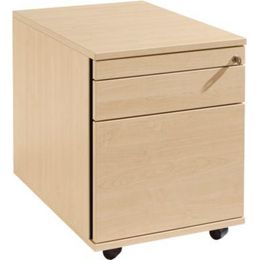 Schäfer Shop Schäfer Shop Select Rollcontainer 126, Utensilien- & HR-Auszug, Schubladen, abschließbar, Spanplatte, B 428 x T 600 x H 540 mm, Ahorn