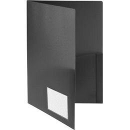 Angebotsmappe Foldersys, A4, 4 Taschen, Visitenkartentasche, Polypropylen, schwarz, 10 St&uuml;ck