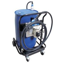 Fahrbare Tankanlage f&uuml;r F&auml;sser CEMO Bluetroll Mobil, Cematic Blue Pumpensystem BASIC AZV f&uuml;r IBC mit Fahrgestell, Automatik-Zapfventil, 30l/min
