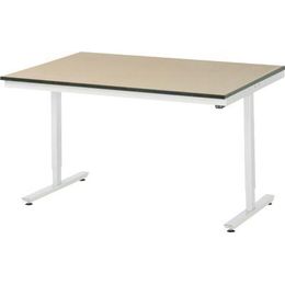 Rau Arbeitstisch Adlatus, elektrisch h&ouml;henverstellbar, 22 mm MDF-Platte, bis 150 kg, B 1500 x T 1000 x H 720-1120 mm, bRaun/lichtgRau