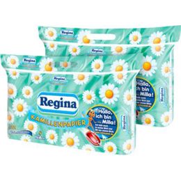 Toilettenpapier Regina Kamillenpapier, 3-lagig, Kamillenduft, weich & saugstark, FSC&reg;-Papier, wei&szlig; mit Blumenprint, 112 Rollen mit jeweils 150 Blatt