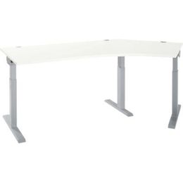 Sch&auml;fer Shop Sch&auml;fer Shop Select Winkelschreibtisch ERGO-T 2.0, 135&deg; Winkel, Ansatz rechts, T-Fu&szlig;, B 2165 x T 800 x H 675-895 mm, wei&szlig;/wei&szlig;alu