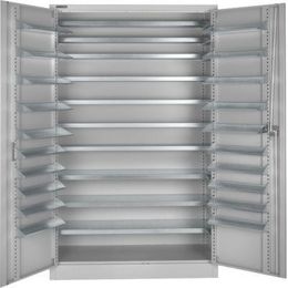 Sch&auml;fer Shop Sch&auml;fer Shop Select Magazinschrank, 10 Fachb&ouml;den, ohne Ausstattung, B 1200 x T 500 x H 1935 mm, Stahl, wei&szlig;aluminium
