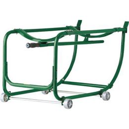 Justrite Fassger&uuml;st, mit Rollen, Stahl, B 530 x T 102 x H 102 mm, gr&uuml;n