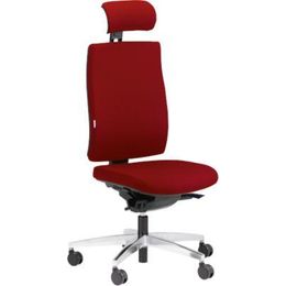 Steifensand B&uuml;rostuhl CETO CT2450, Synchronmechanik, ohne Armlehnen, Membransitz, mit Nackenst&uuml;tze, rot