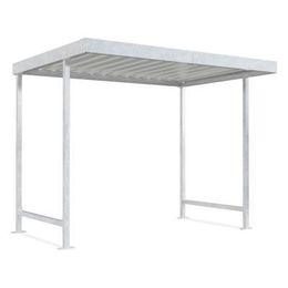 &Uuml;berdachungssystem Modell Leipzig, einseitig, Grundeinheit, T 2200 mm, B 2870 mm, verzinkt