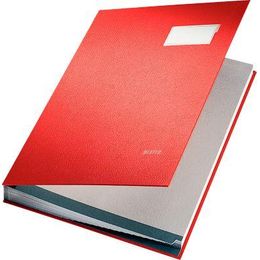 Leitz Unterschriftenmappe A4, 20 F&auml;cher, Karton/Polypropylen, rot