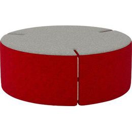 Nowy Styl NowyStyl Sitzpouf Tri.Ply L, modular, Blazer-Stoff, &oslash; 115 cm, grau/rot