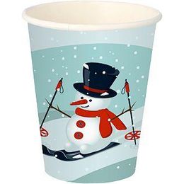 Papstar Trinkbecher "Snowtime", Pappe, 200 ml, doppelwandig, &Oslash; 8 x H 9,3 cm, 50 St&uuml;ck