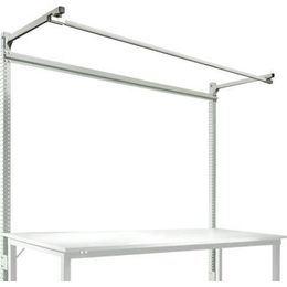 Manuflex Aufbauportal m. Ausleger, Grundtisch SPEZIAL Arbeitstisch/Werkbank UNIVERSAL/PROFI, 2000 mm, lichtgrau