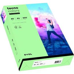 Farbiges Kopierpapier tecno colors, DIN A4, 80 g/m&sup2;, mittelgr&uuml;n, 500 Blatt