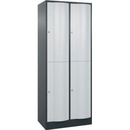 C+P Garderobenspind Resisto, 2 Abteile, 4 F&auml;cher, B 772 x T 540 x H 1950 mm, Anthrazitgrau/Lichtgrau
