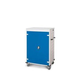Laptopwagen mit Ladefunktion, 2-Punkt-Verriegelung, Feststellbremse, 20 F&auml;cher, B 920 x T 500 x H 1250, enzianblau