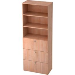 Kombischrank TOPAS LINE, 6 Ordnerh&ouml;hen, Regal und H&auml;ngeregistratur, Nu&szlig;baum-Dekor/Nu&szlig;baum-Dekor