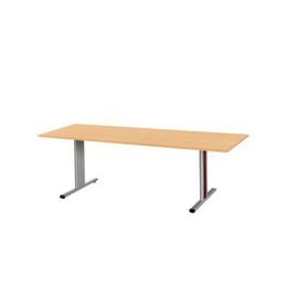 Sch&auml;fer Shop Sch&auml;fer Shop Select Besprechungstisch Planova Basic, Rechteck, T-Fu&szlig;, B 2000 x T 800 x H 717 mm, Buche/wei&szlig;aluminium RAL 9006