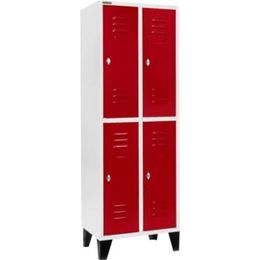 Sch&auml;fer Shop Sch&auml;fer Shop Select Kleiderspind, mit 2 x 2 Abteilen, 300 mm, mit F&uuml;&szlig;en, Drehriegelverschluss, T&uuml;r rubinrot