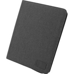 Schreibmappe Stop Ocean Plastic GUAM RPET, A4, Tabletfach, 2 SD-Kartenf&auml;cher, Dokumentenfach, Multifunktionsb&auml;nder, Stifteschlaufe, Block, Ringmechanik, RPET, anthrazit