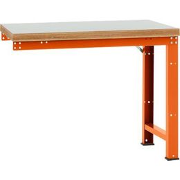 Manuflex Anbauwerkbank Profi Standard, Tischplatte Kunststoff, 1250 x 700 mm, rotorange
