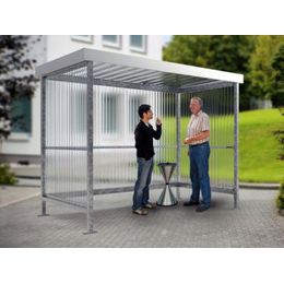 Raucherunterstand WSM Jena Maxi, Outdoor, f&uuml;r 4-5 Personen, B 2960 x T 1580 x H 2360 mm, verzinkt