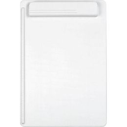 Klemmbrett Maul Maulgo Recycling, A4, Klemmweite 8 mm, mit Papieranschlag links & Cliphalter f&uuml;r Schreibger&auml;te, 90 % Recycling-Kunststoff, wei&szlig;