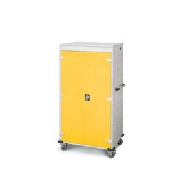 Laptopwagen mit Ladefunktion, 2-Punkt-Verriegelung, Feststellbremse, 26 F&auml;cher, B 920 x T 500 x H 1540, gelb
