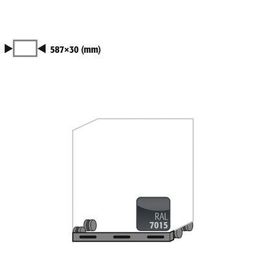 Rollen mit Sockelblende f&uuml;r ASECOS Sicherheitsschr&auml;nke der UB90 Serie, Stahlblech, schiefergrau, B 587 x H 30 mm