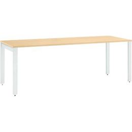 Sch&auml;fer Shop Sch&auml;fer Shop Select Schreibtisch LOGIN, 4-Fu&szlig;, B 1800 x T 800 x H 740 mm, Ahorn/verkehrswei&szlig;