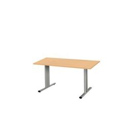 Schäfer Shop Schäfer Shop Select Besprechungstisch Planova Basic, Rechteck, T-Fuß, B 1400 x T 800 x H 717 mm, Buche/weißaluminium RAL 9006