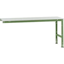 Manuflex Ansatztisch UNIVERSAL Standard, 2000 x 800 mm, Melamin lichtgrau, resedagr&uuml;n