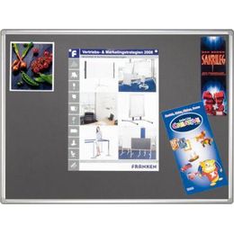 Franken Pinnwandtafel PRO, Filz, Wandmontage im Hoch- & Querformat, Aluminiumrahmen, grau, 1800 x 1200 mm