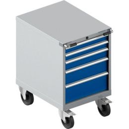 Sch&auml;fer Shop Sch&auml;fer Shop Select Schubladenschrank mit Rollen WSK 27-36, 5 Sch&uuml;be, bis 75 kg, B 564 x T 725 x H 920 mm, wei&szlig;aluminium/enzianblau