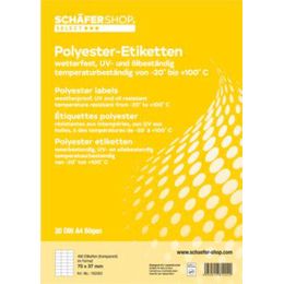 Sch&auml;fer Shop Sch&auml;fer Shop Select Wetterfeste Etiketten, 70 x 37 mm, transp. matt, 20 Blatt