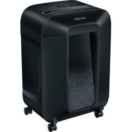 Aktenvernichter Fellowes&reg; Powershred LX 85, Partikelschnitt 4 x 40 mm, P-4, 19 l, 12 Blatt Schnittleistung, mit Rollen, schwarz