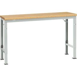 Manuflex Grundtisch UNIVERSAL Spezial, 1500 x 800 mm, Multiplex natur, lichtgrau
