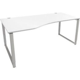 Sch&auml;fer Shop Sch&auml;fer Shop Genius Freiformschreibtisch MODENA FLEX, B&uuml;gelfu&szlig;, manuell h&ouml;henverstellbar, Ansatz links, B 1800 mm, wei&szlig;