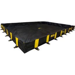 Justrite Leckage Faltwanne, befahrbar, L 4900 x B 4900 x H 305 mm, bis 7230 L, schwarz