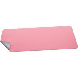 Schreibtischunterlage Sigel, beidseitig nutzbar, einrollbar, für alle Maustypen, B 800 x T 2 x H 300 mm, Kunstleder, rosa-silber