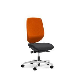 Giroflex B&uuml;rostuhl 353, ohne Armlehnen, Auto-Synchronmechanik, Muldensitz, orange/schwarz/alusilber