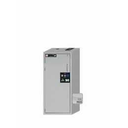 Sicherheitsschrank Typ 90 ASECOS S-PEGASUS-90, Fl&uuml;gelt&uuml;r mit Schlie&szlig;-Automatik, Anschlag links, Front Lichtgrau, B 596 x T 616 x H 1298 mm