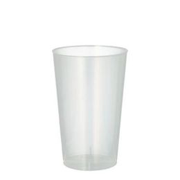 Trinkbecher Papstar, Mehrweg, 0,3 l, &Oslash; 78 x H 118 mm, mit F&uuml;llstrich, unzerbrechlich, sp&uuml;lmaschinengeeignet, recycelbar, PP, transluzent, 25 St&uuml;ck